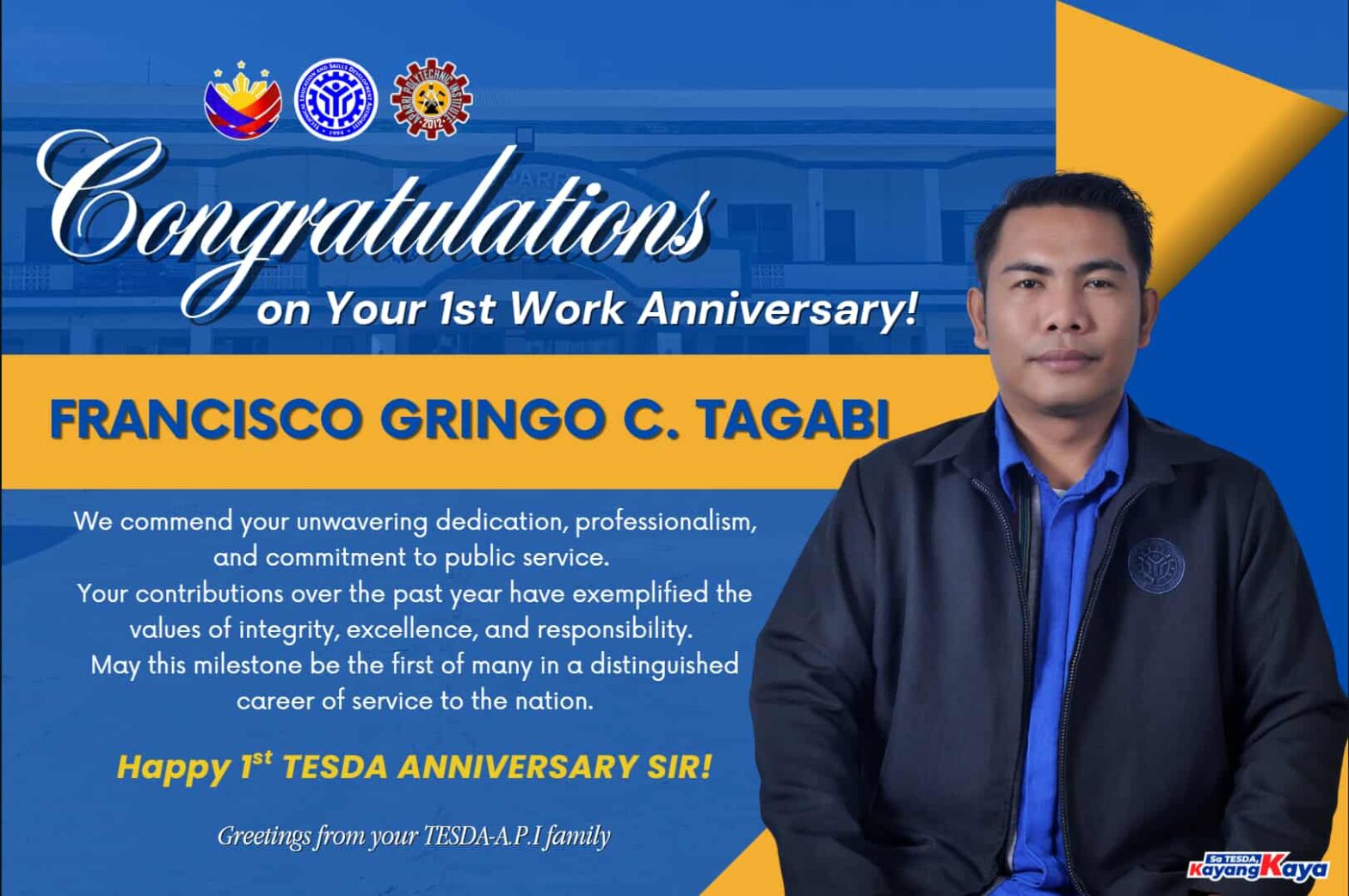 Celebrating Excellence and Dedication: Francisco Gringo C. Tagabi Marks ...